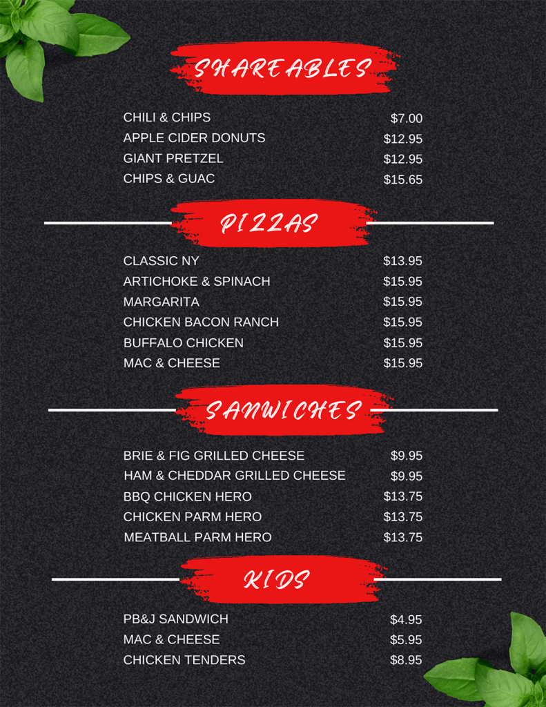 Cafe Menu - Riverhead Ciderhouse